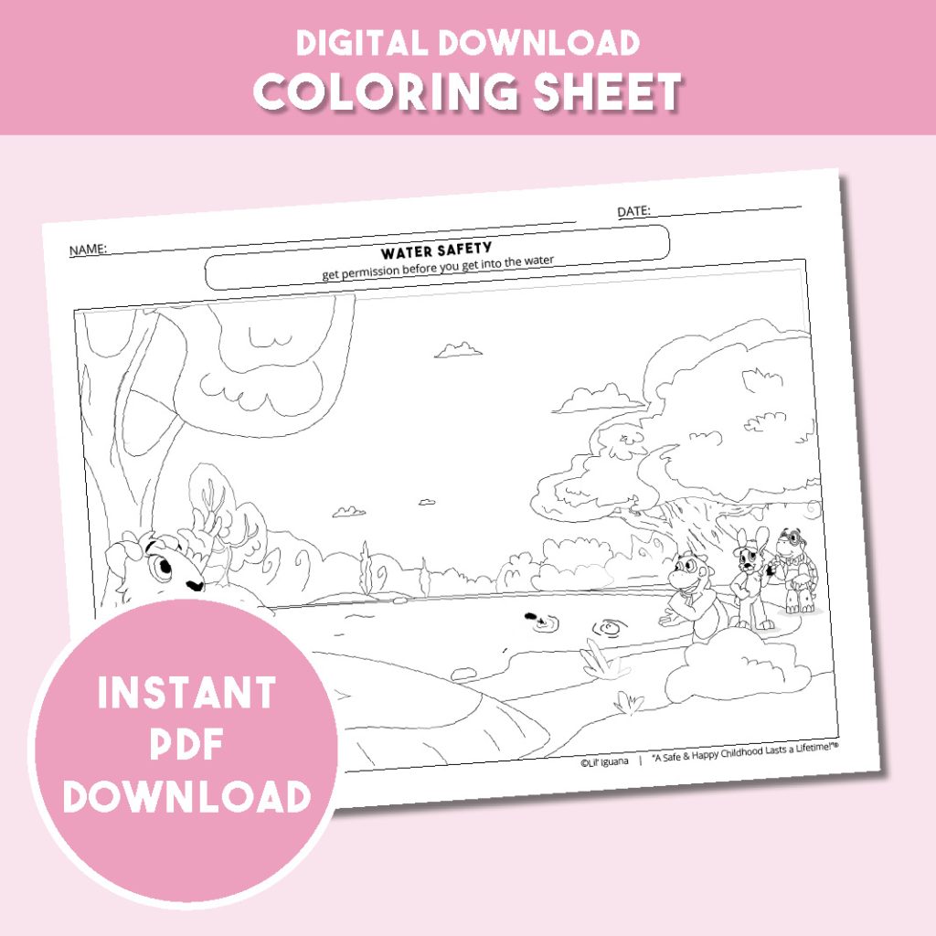 Water Safety – Coloring Sheet - Lil' Iguana
