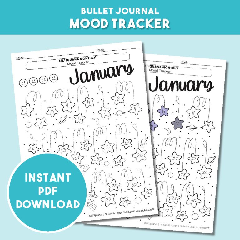 12 Months of Mood Tracker Worksheets