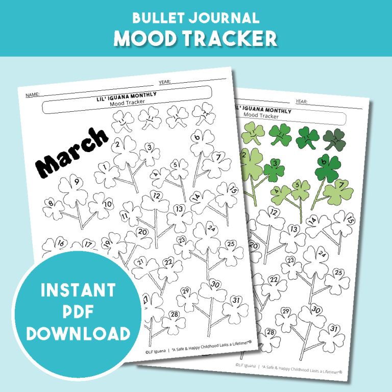12 Months of Mood Tracker Worksheets