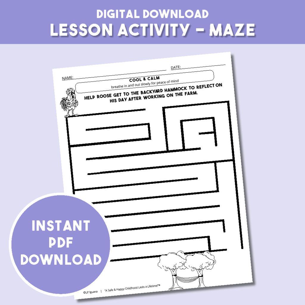 Cool & Calm Activity – Maze - Lil' Iguana
