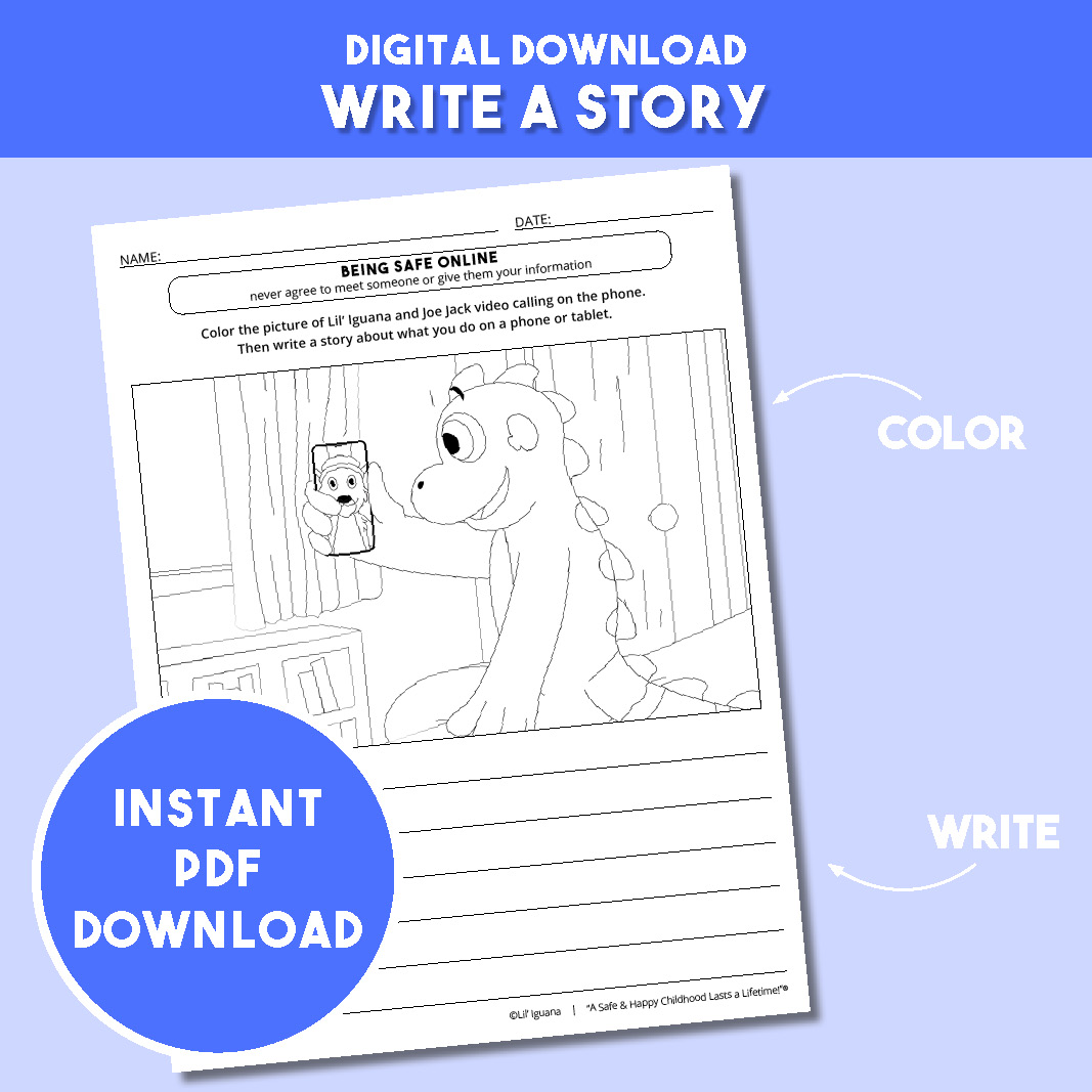 Being Safe Online Activity – Write a Story - Lil' Iguana