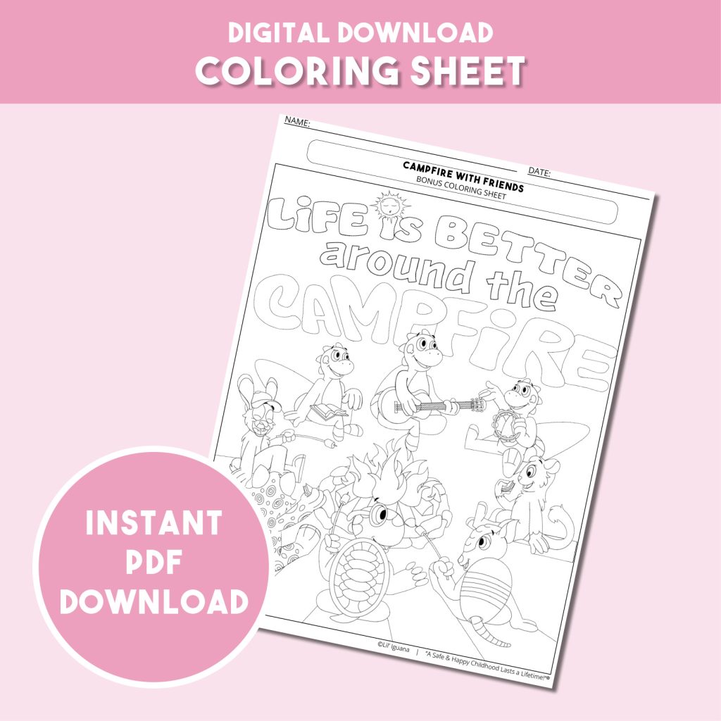 Campfire – Coloring Sheet - Lil' Iguana