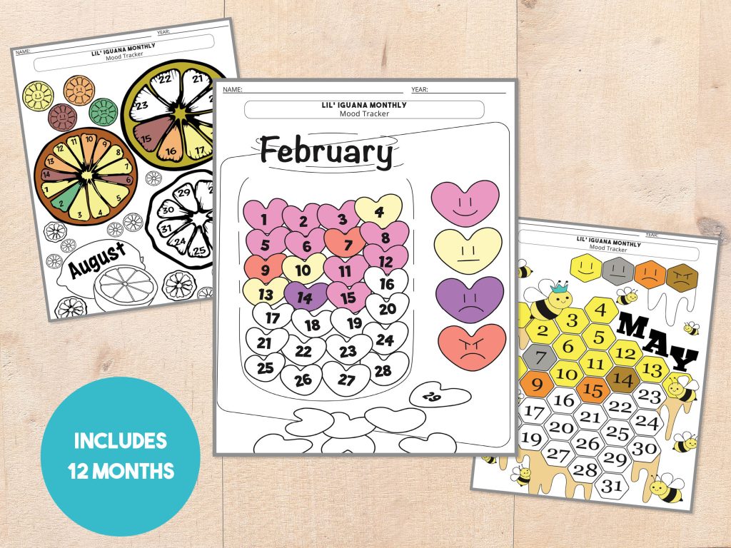 12 Months of Mood Tracker Worksheets