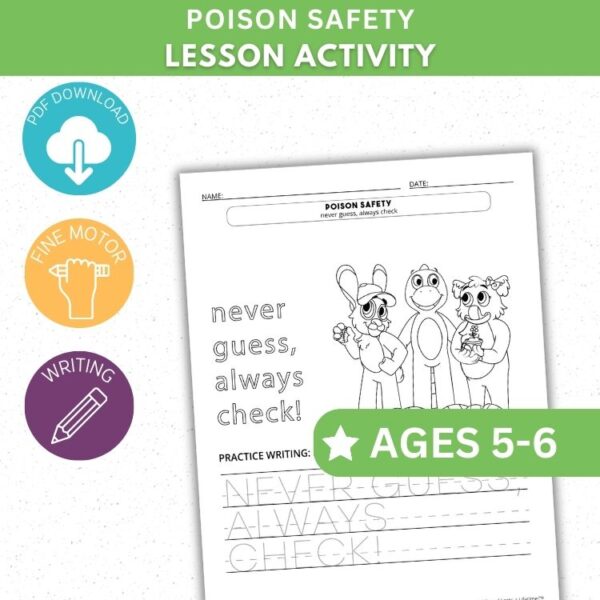 Poison Safety – Tracing Activity - Lil' Iguana