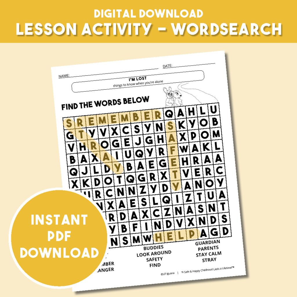 I’m Lost Activity – Word Search - Lil' Iguana