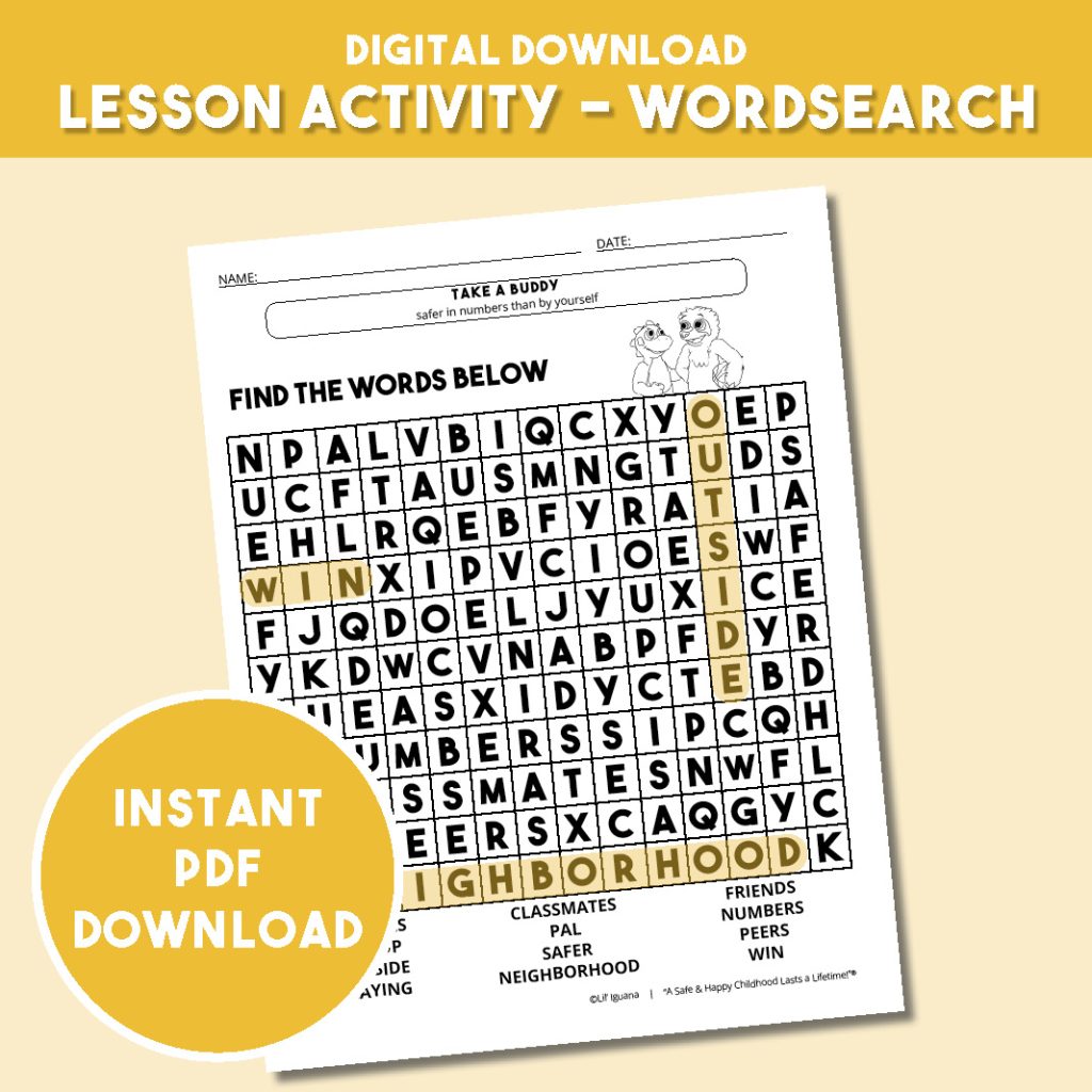 Take a Buddy Activity – Word Search - Lil' Iguana
