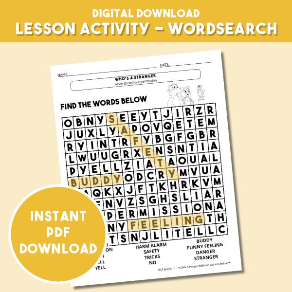 Who’s a Stranger Activity – Word Search - Lil' Iguana