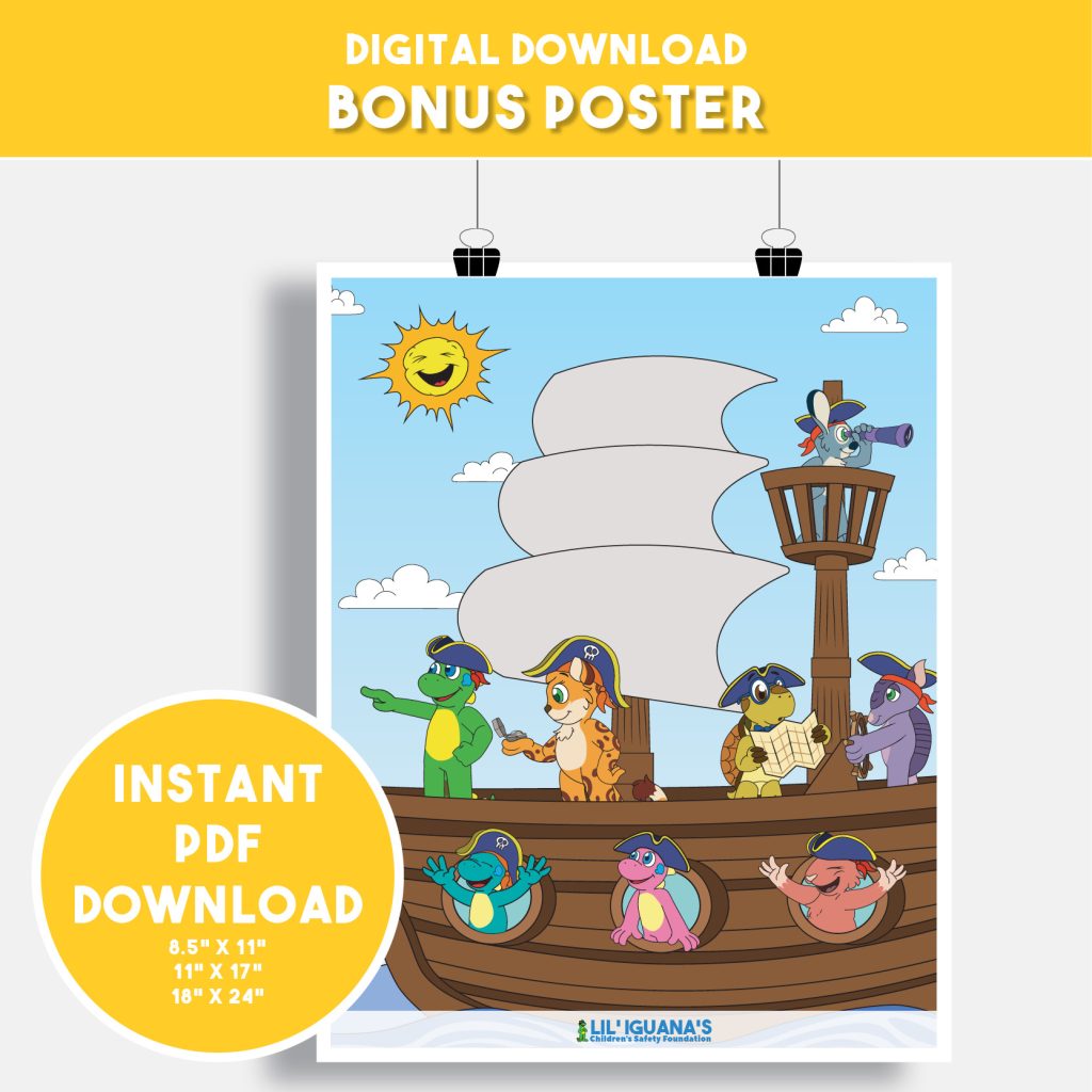 Lil' Iguana's Digital Pirate Poster