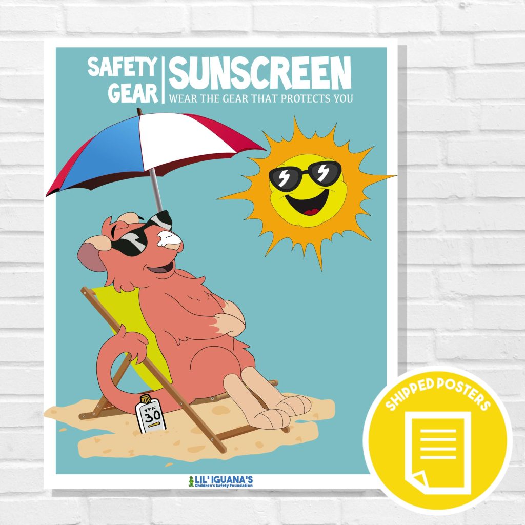 Printed Poster: Wear the Gear (Sunscreen) - Lil' Iguana