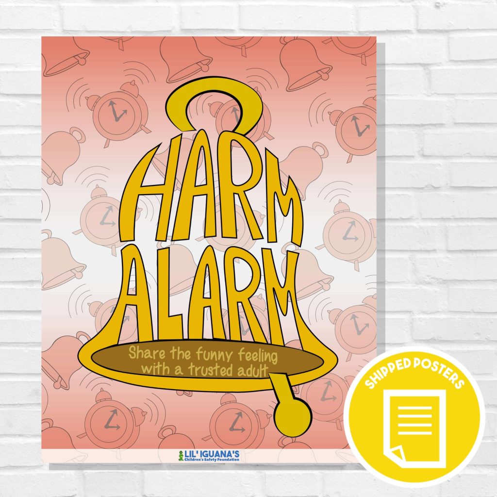 Printed Poster: Harm Alarm (Yellow) - Lil' Iguana