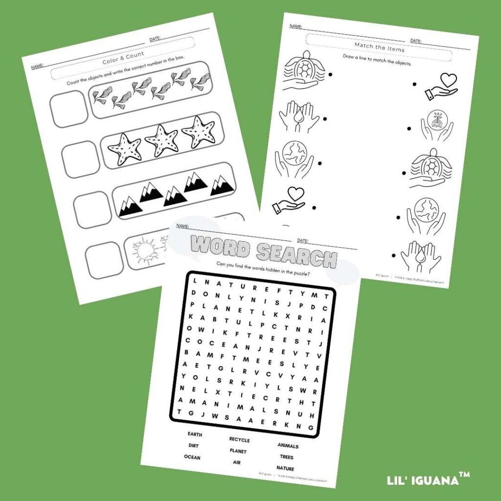 Earth Day Printable Bundle for Kids