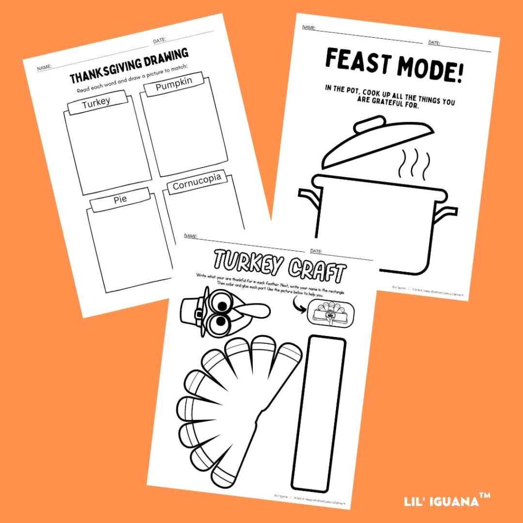 Thanksgiving Day Fun Printable Bundle for Kids 🦃